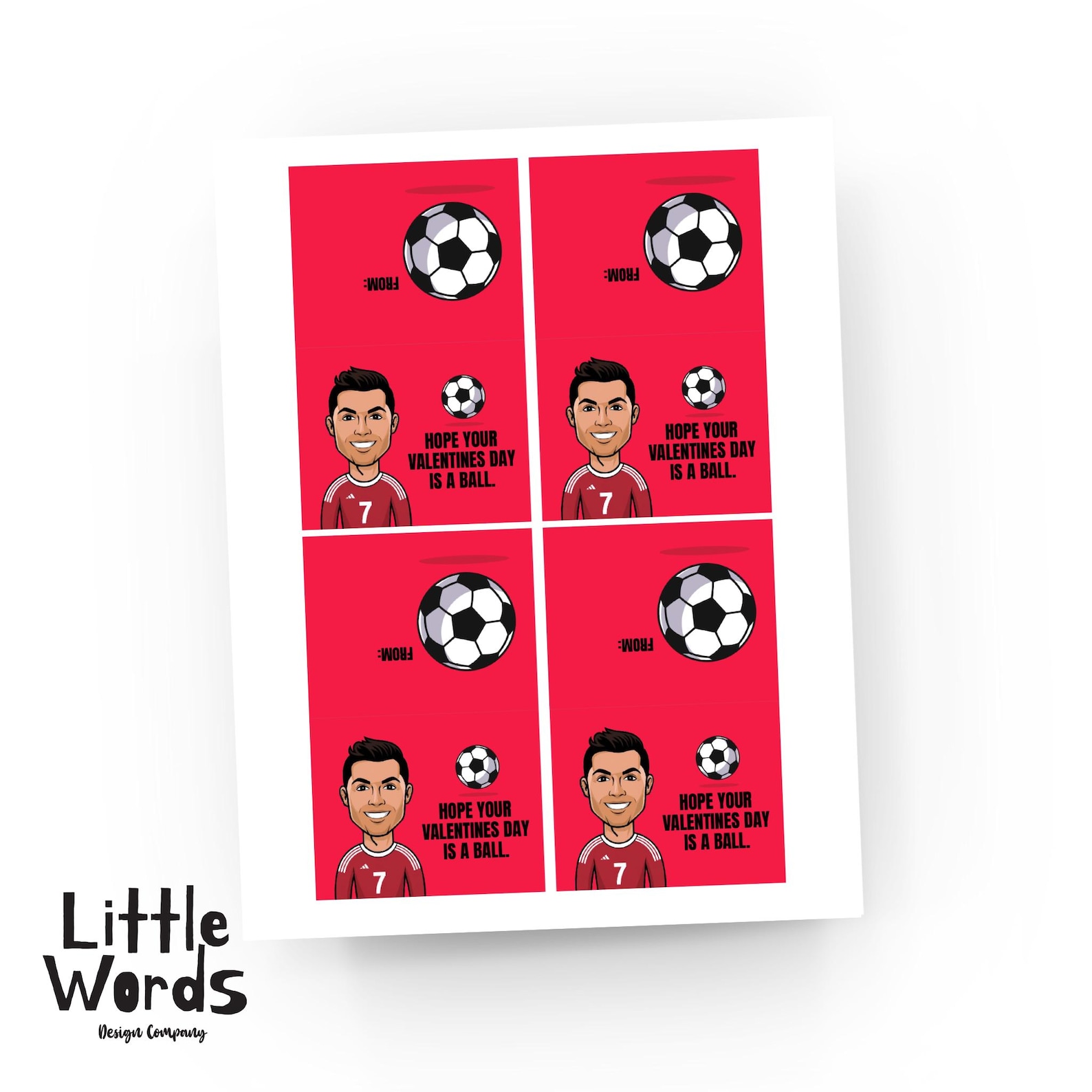 Cristiano Ronaldo Valentine's Day Bag Topper, Soccer Toy Valentine ...