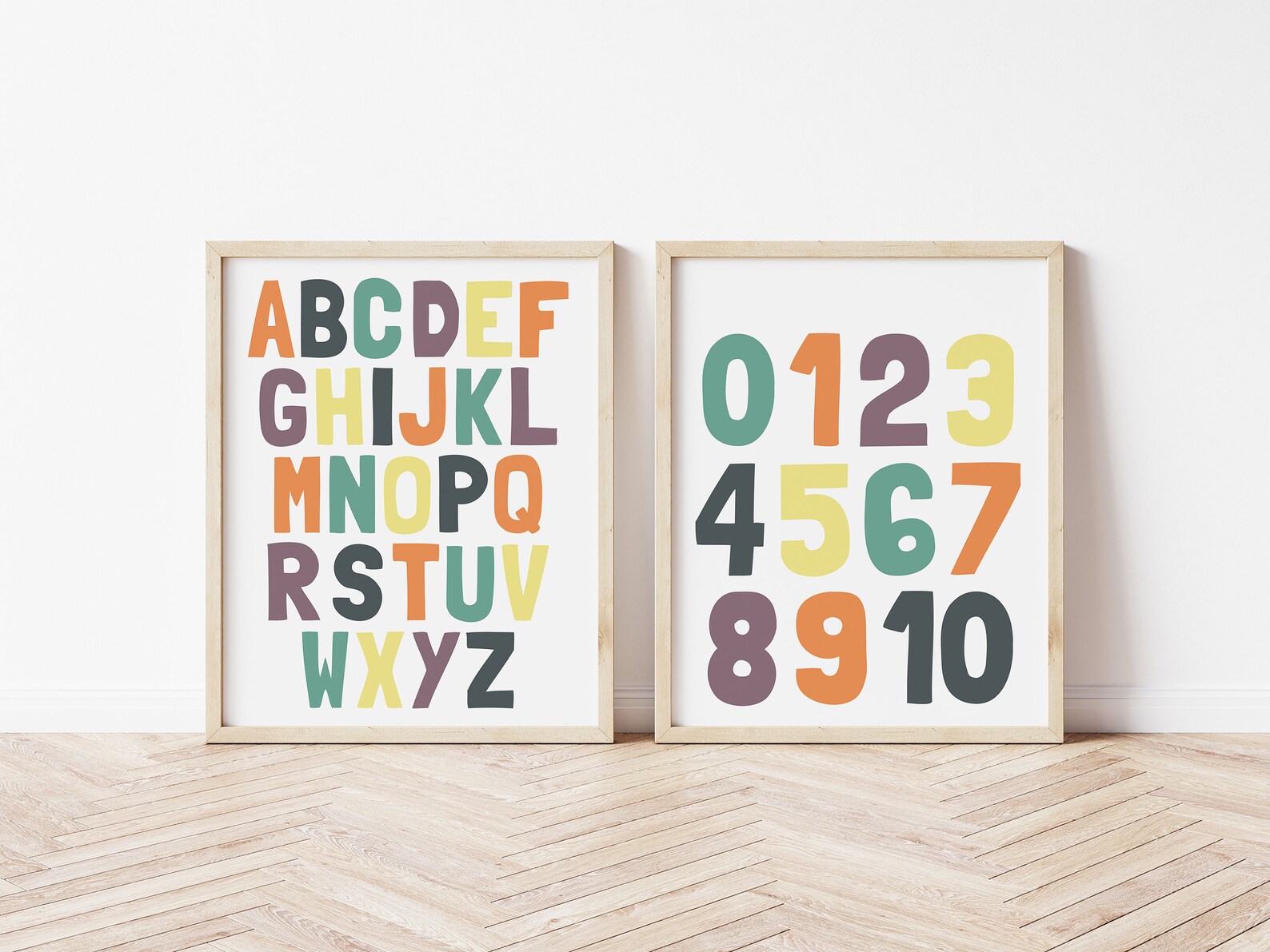 Alphabet Numbers Printable Art (set of 2), Nursery Decor, Kids Room ...