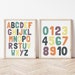 Alphabet Numbers Printable Art (set of 2), Nursery Decor, Kids Room ...