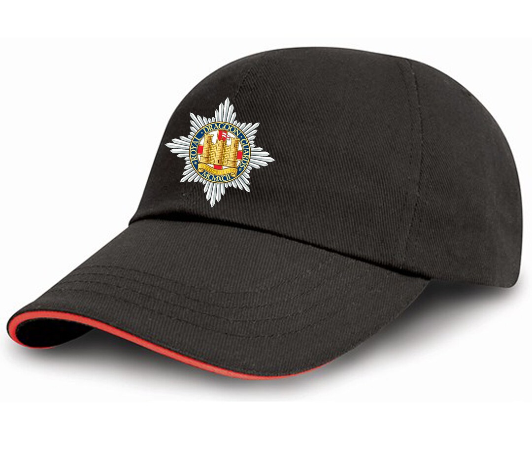Royal Dragoon Guards Cap Badge on a Black Baseball Cap Hand - Etsy