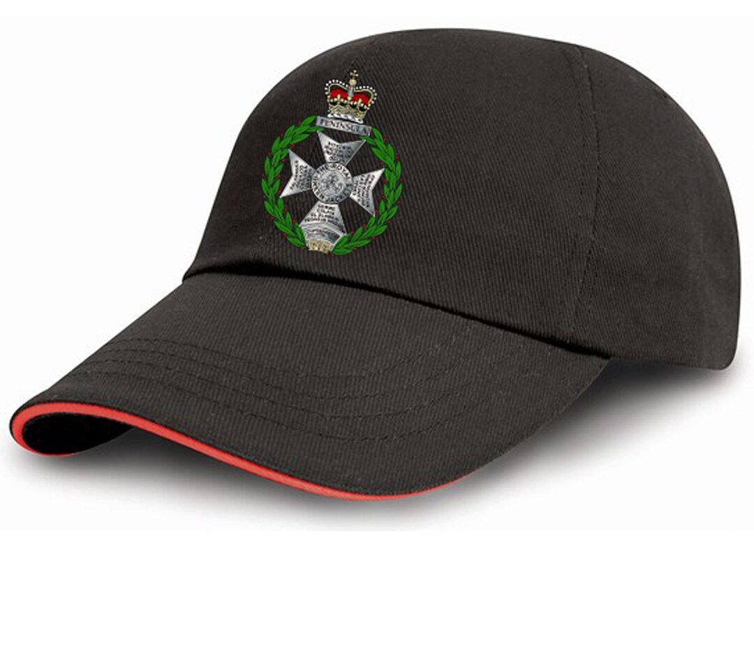 Royal Green Jackets Cap Badge on a Black Baseball Cap Hand - Etsy