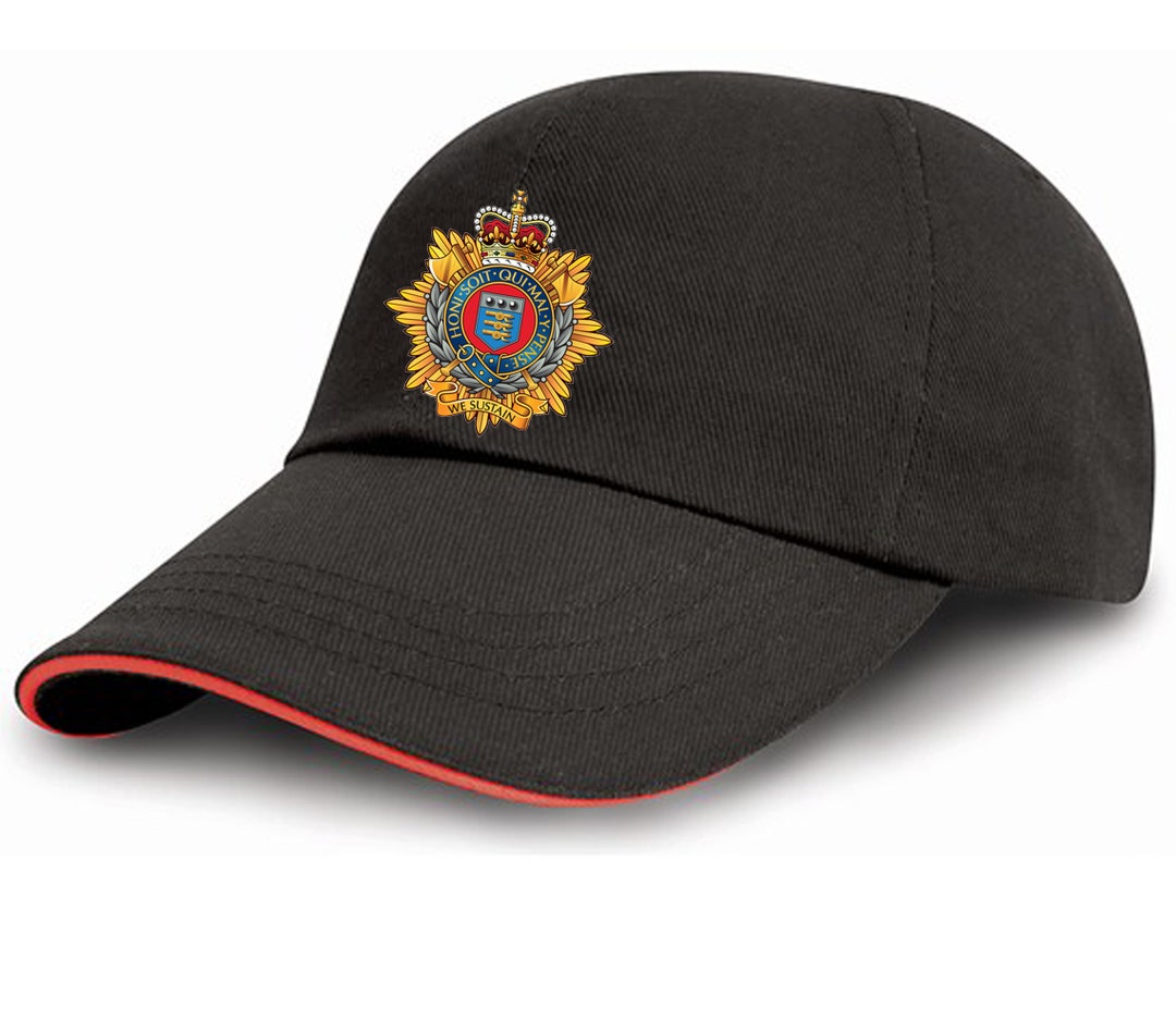 Royal Logistic Corps Cap Badge on a Black Baseball Cap Hand - Etsy