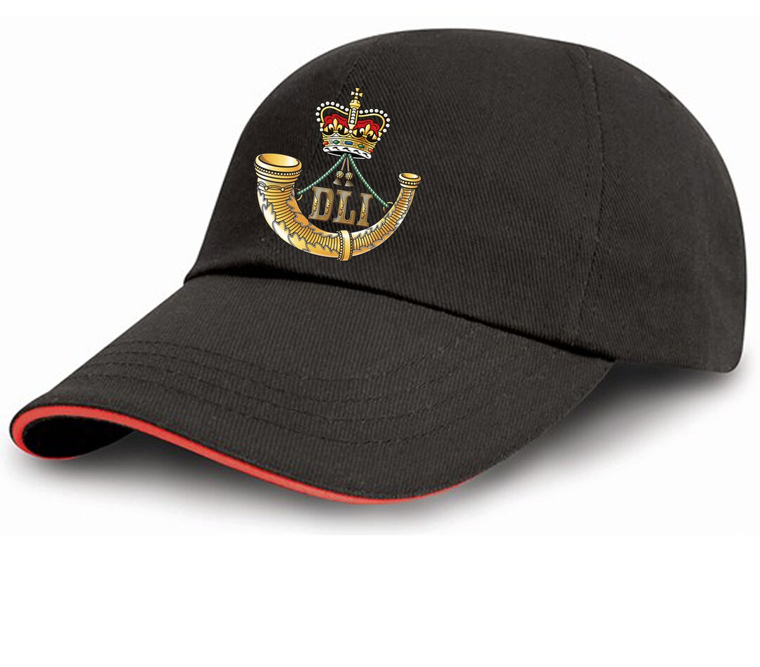 Durham Light Infantry Cap Badge on a Black Baseball Cap, Hand Printed ...