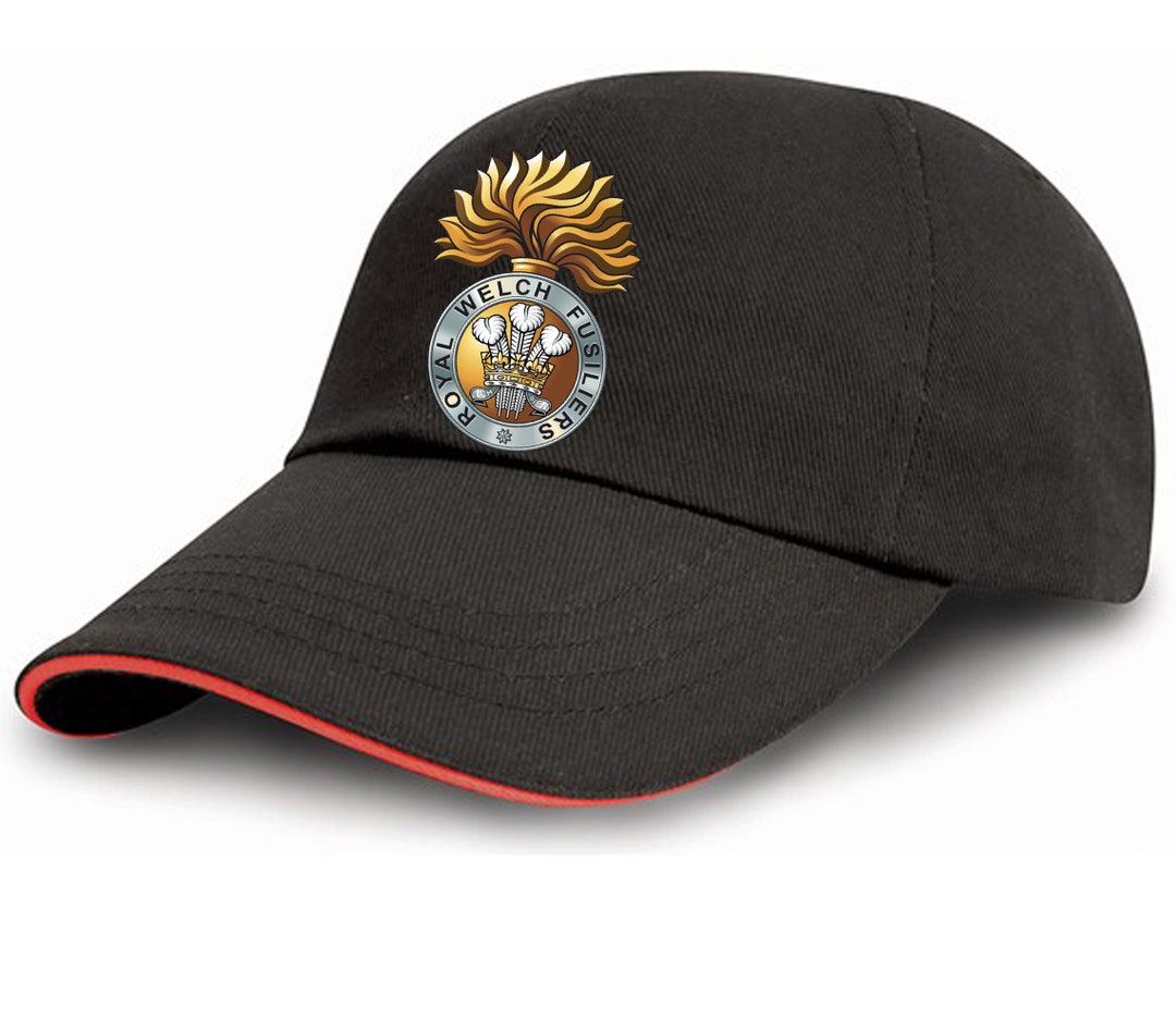 Royal Welch Fusiliers Cap Badge on a Black Baseball Cap Hand - Etsy