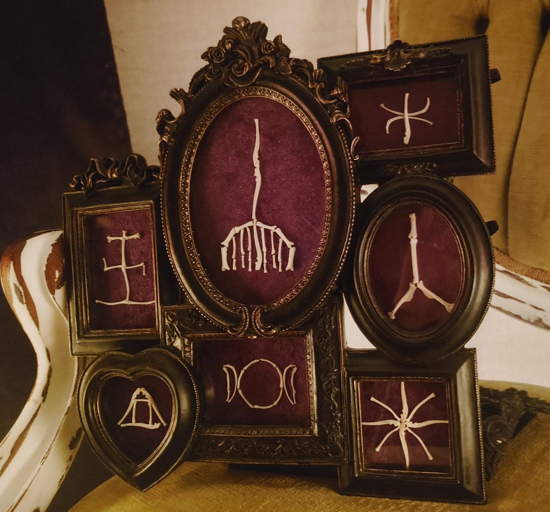 Woman Wiccan Runes Out of Rat Bones Collage Frame Wall Hanging - Etsy