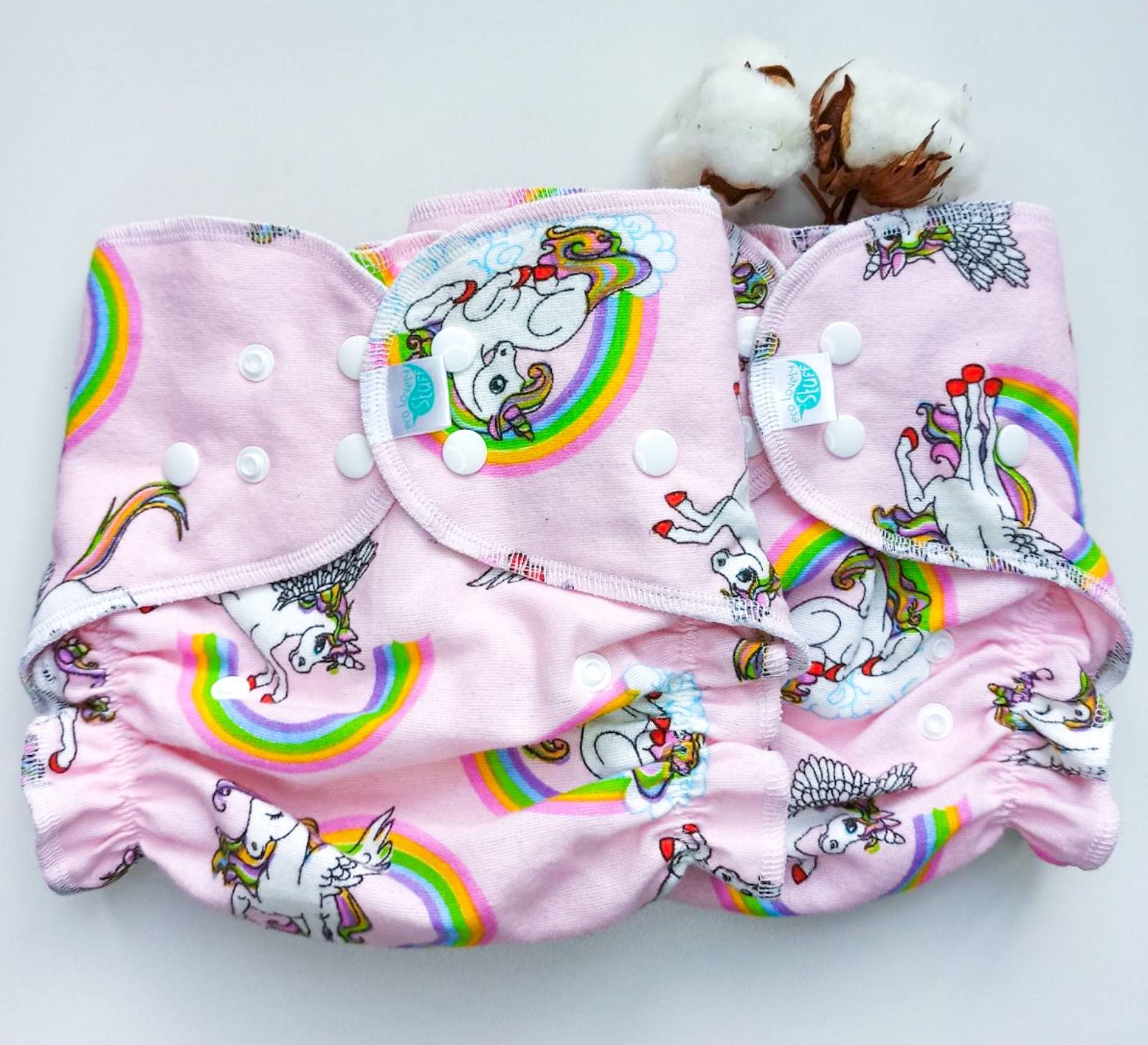 Set of 2 Baby Cloth Diapers W/ 2 Diaper Liners One Sized Reusable ...