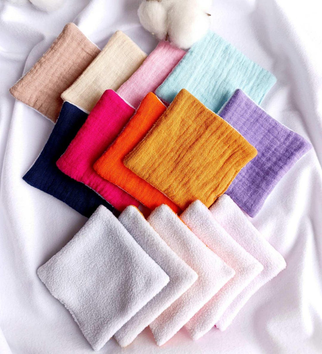 Organic Bamboo Muslin Face Pads: Reusable Makeup Remover Rounds - Etsy