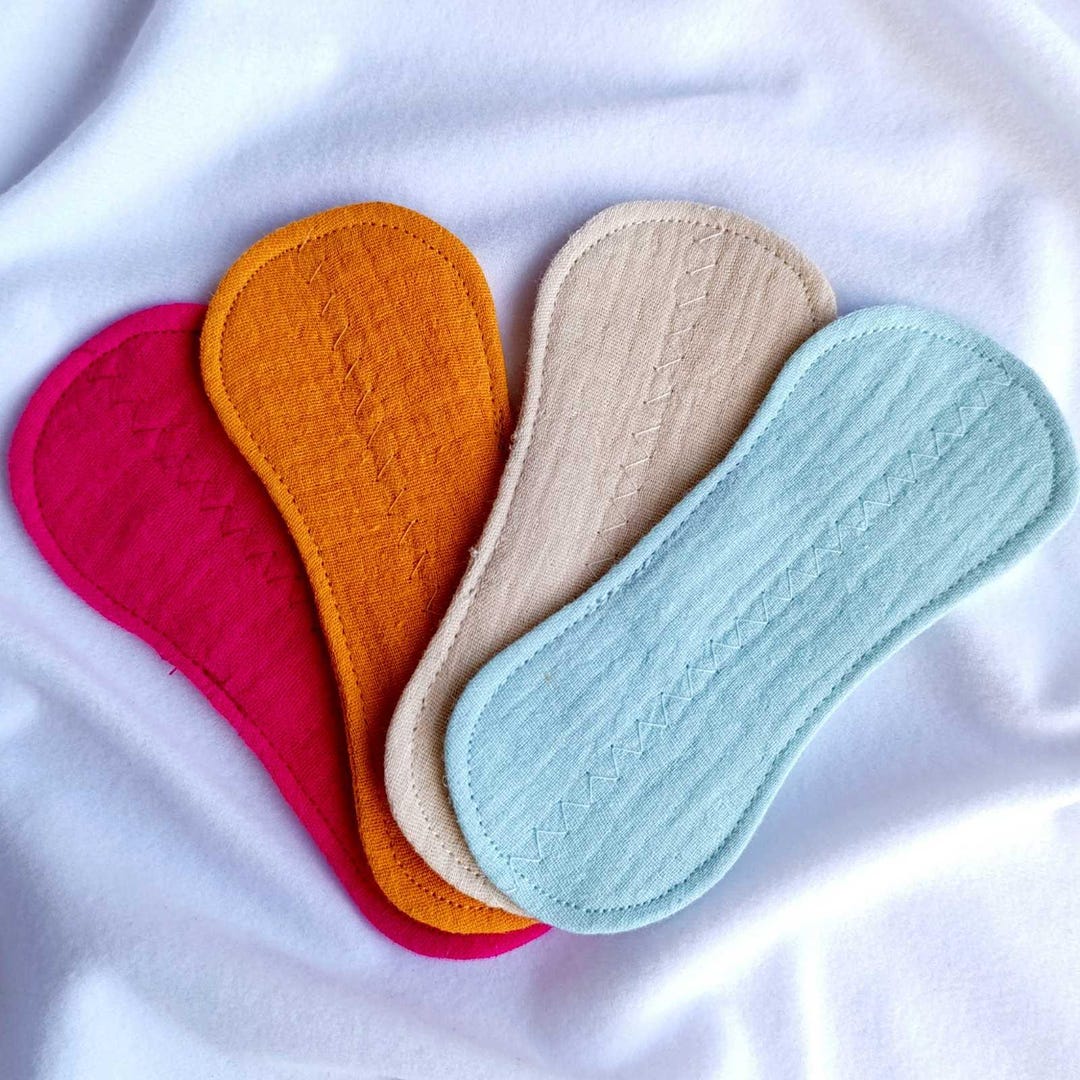 Organic Cotton Panty Liners: 6" Reusable Cloth Pads, Zero-waste - Etsy