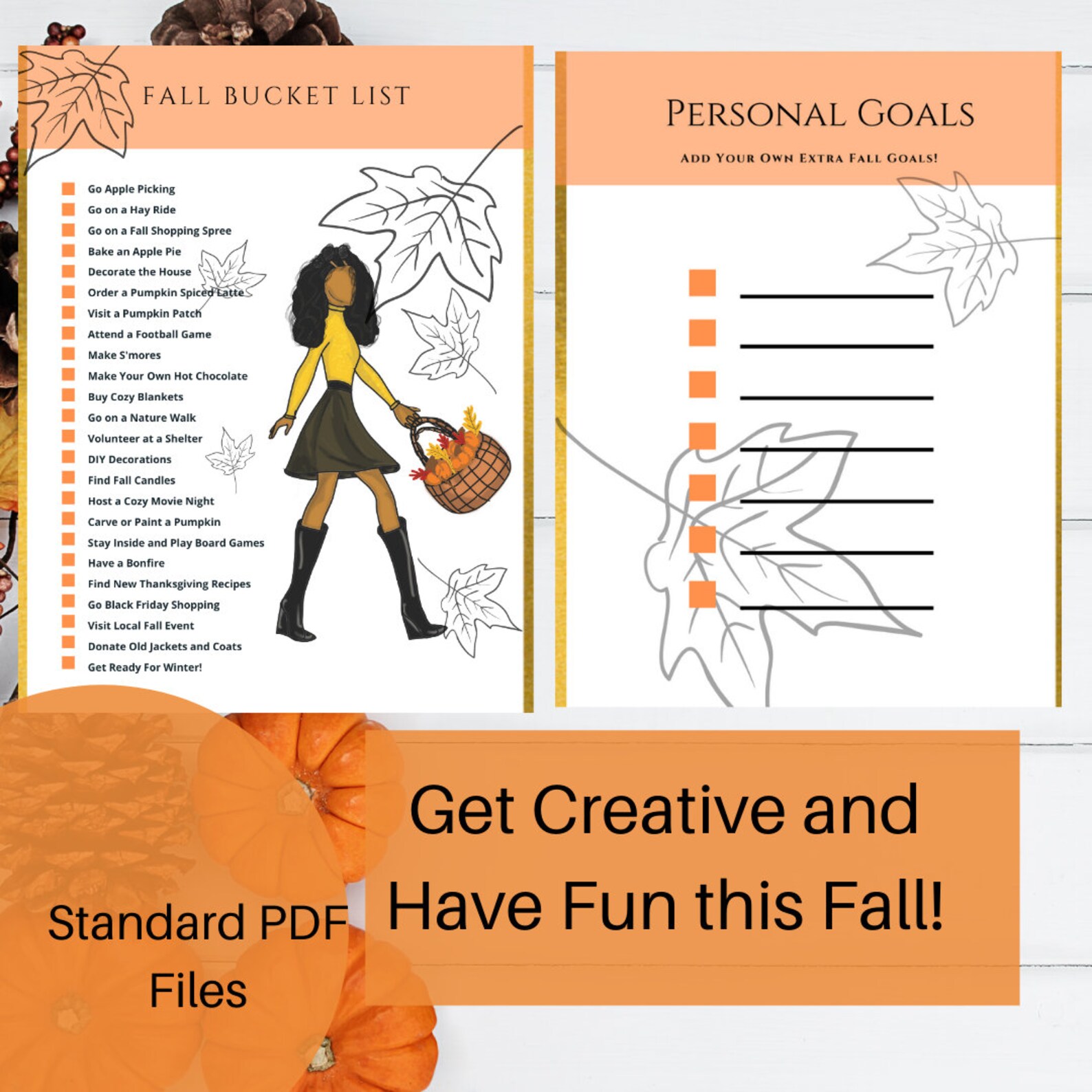 Fall Bucket List Printable- Cute Fall Checklist, Fun Fall Activies ...