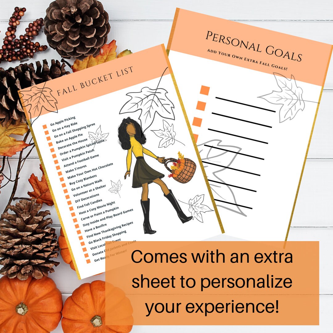 Fall Bucket List Printable- Cute Fall Checklist, Fun Fall Activies ...