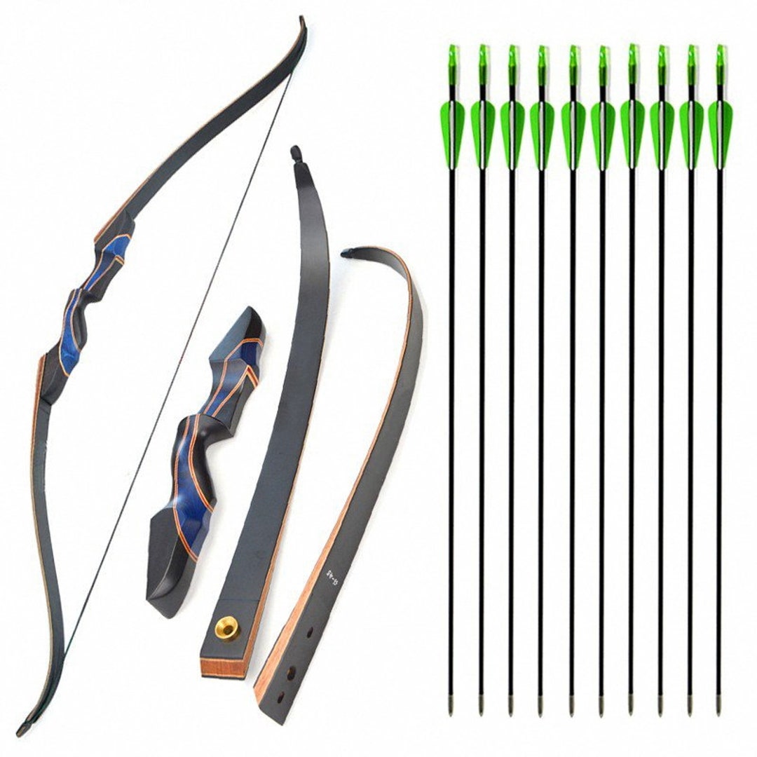 56 Recurve Bow and Arrow Set for Adult Beginner Takedown - Etsy