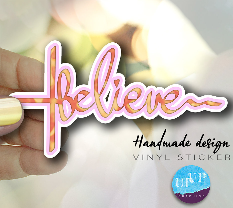 Believe Sticker/cross Sticker/ Inspirational Sticker/christian - Etsy