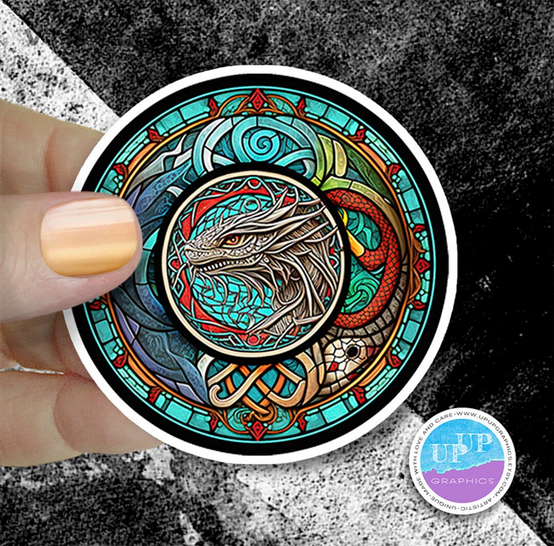 Dragon Sticker, Mystical Dragon Stickers, Gothic Fantasy Dragons ...