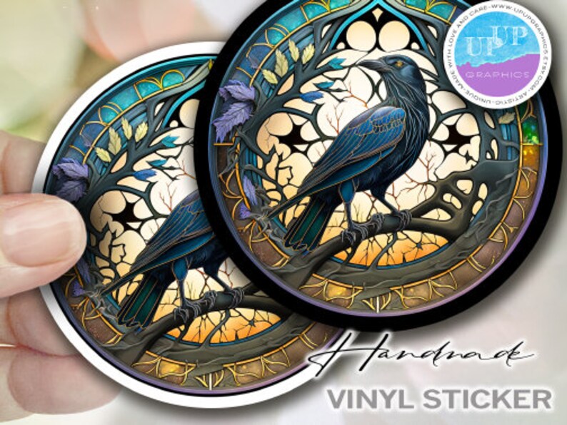 Raven Sticker, Crow Sticker for Bird Lovers,hand-drawn Vinyl Stickers ...