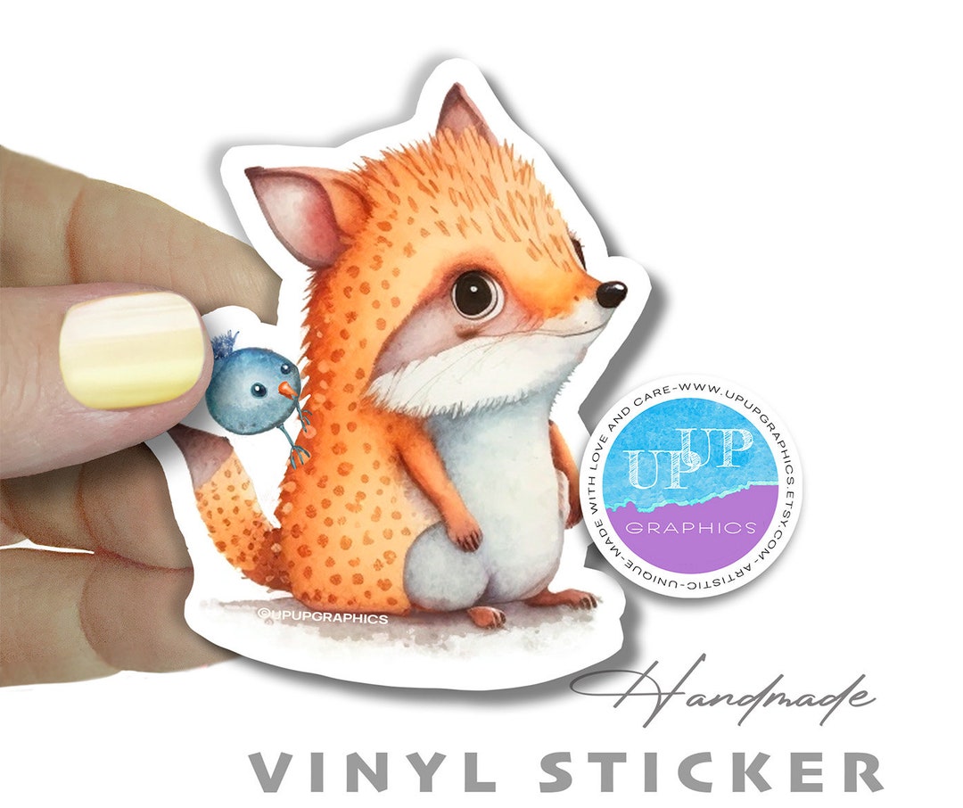Cute Fox Sticker for Woodland Animal Lovers.hand-drawn Vinyl Stickers ...