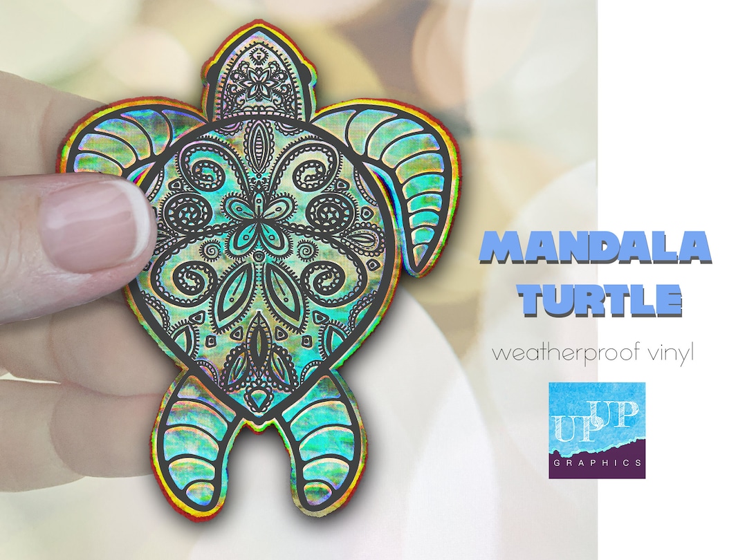 Sea Turtle Sticker - Mandala Turtle Sticker - Laptop Sticker - Stickers ...