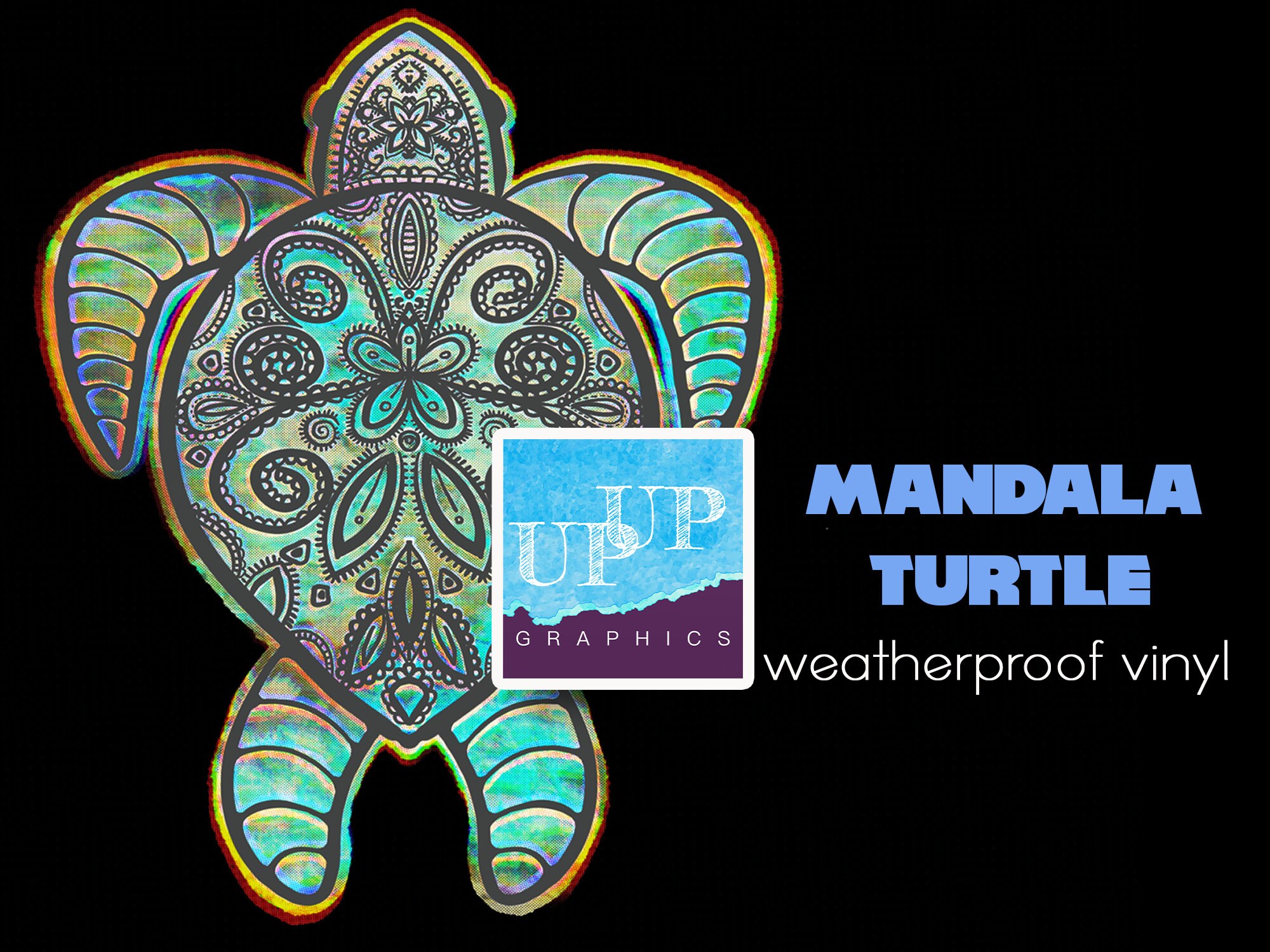 Sea Turtle Sticker - Mandala Turtle Sticker - Laptop Sticker - Stickers ...