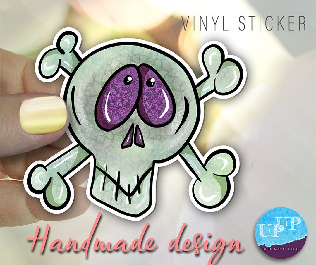 Skull Sticker, Cute Skull Laptop Sticker/ Hand Drawn Skull Sticker ...