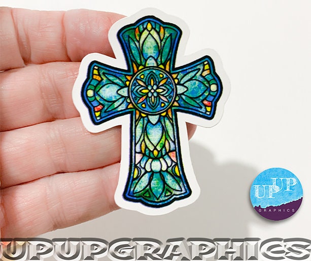 Cross sticker Catholic cross decal Christian faith stickers | Etsy