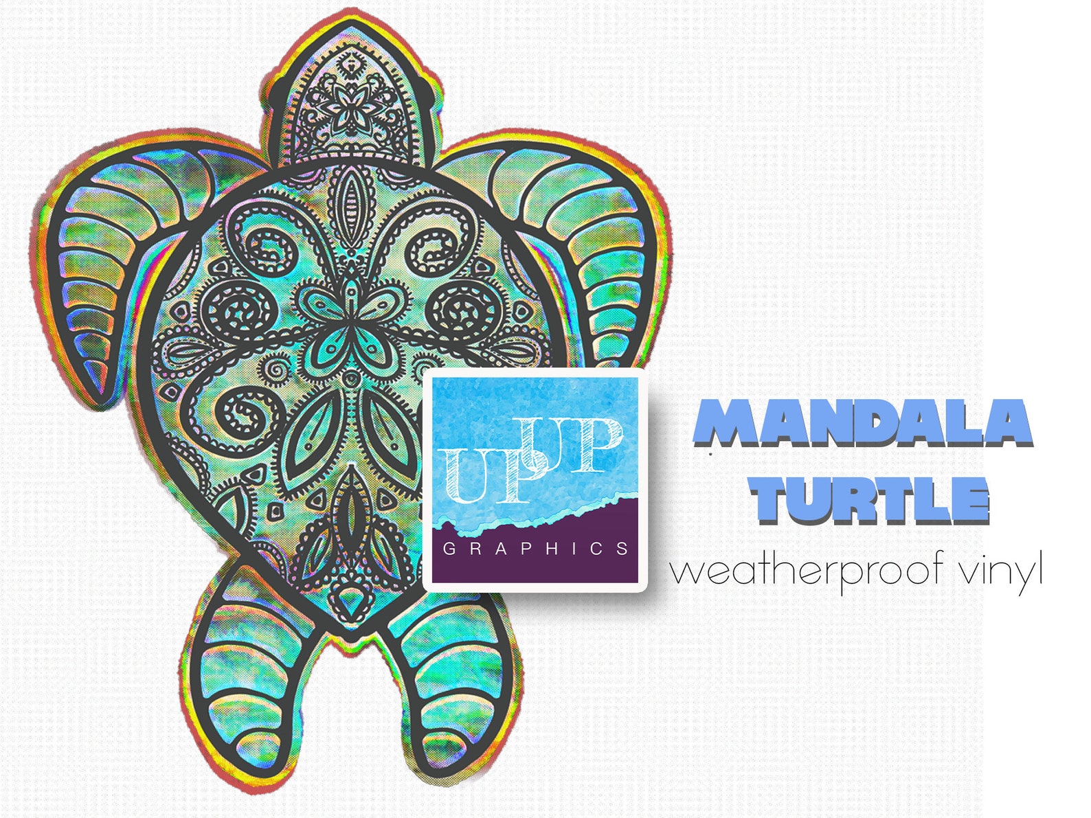 Sea Turtle Sticker Mandala Turtle Sticker Laptop Sticker | Etsy