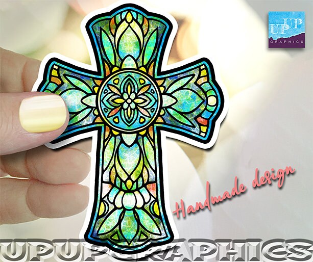 Cross sticker Catholic cross decal Christian faith stickers | Etsy
