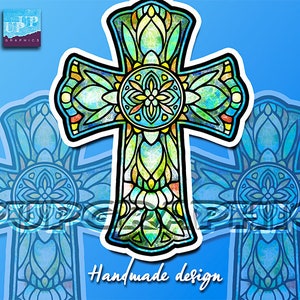 Cross Sticker, Catholic Cross Decal, Christian Faith Stickers, Crucifix ...
