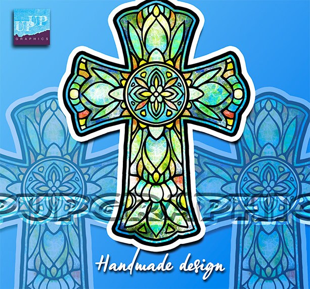 Cross Sticker, Catholic Cross , Christian Faith Stickers, Crucifix ...