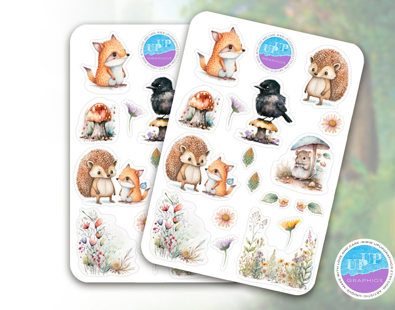 Woodland Animals Sticker - Etsy