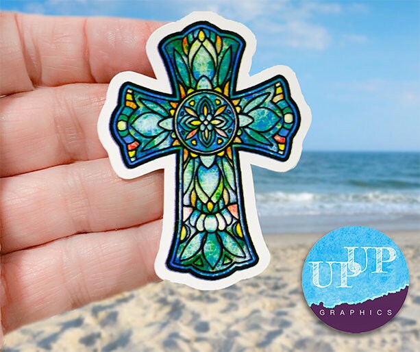 Cross sticker Catholic cross decal Christian faith stickers | Etsy