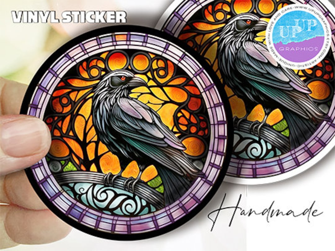 Crow Sticker, Raven Sticker for Bird Lovers,hand-drawn Vinyl Stickers ...