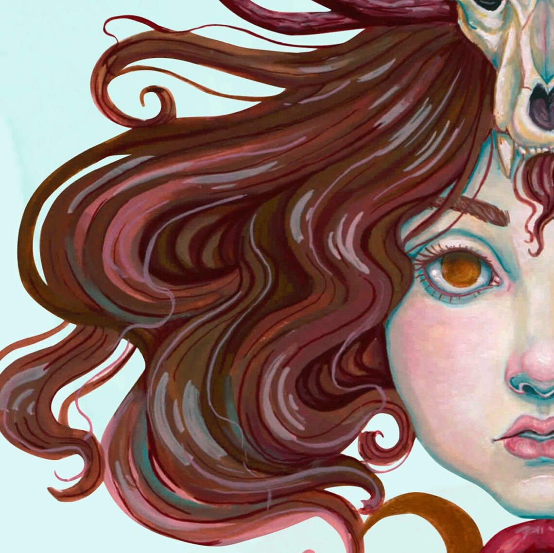 Persephone Art Nouveau Mask Art Print Proserpina Goddess of | Etsy