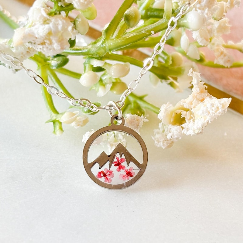 Pink Mountain Necklace - Etsy UK