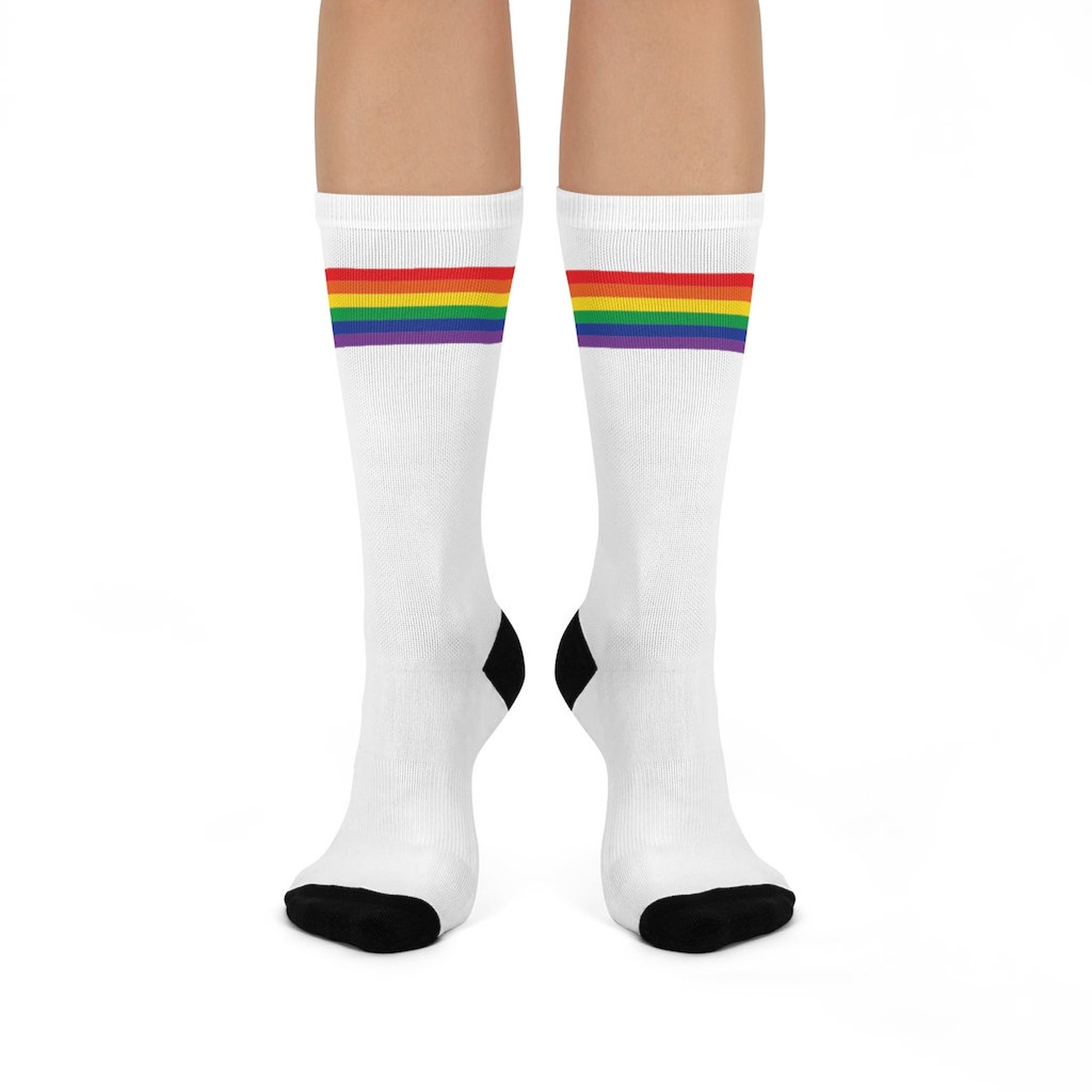 Rainbow Pride Crew Socks - Etsy
