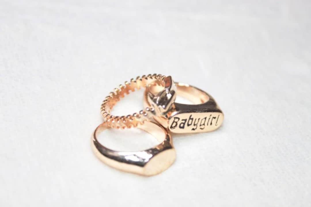 Baddie Stackable Gold Rings - Etsy