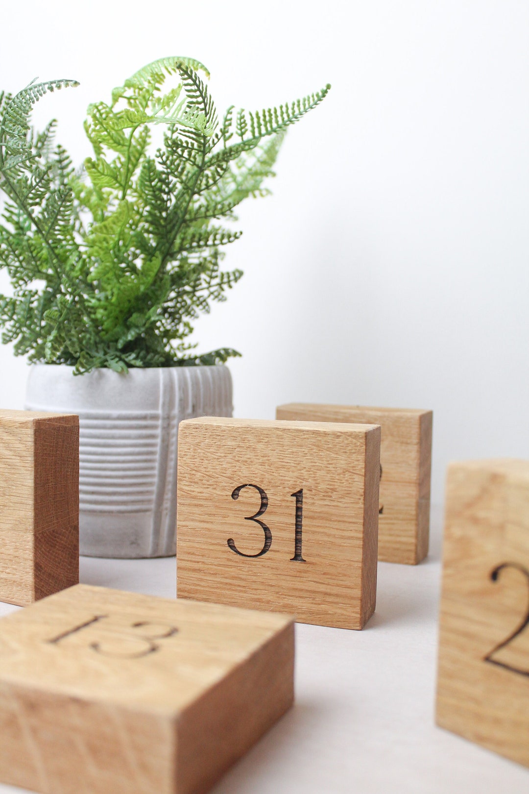 Wooden Table Numbers, Solid Oak, Eco-friendly, Reusable, Wedding Table ...