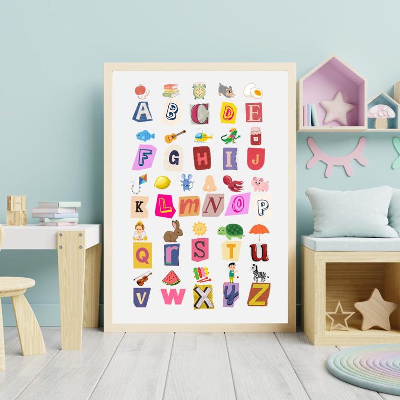 ABC Alphabet Poster for Kids – Printable Wall Art for Preschool ...