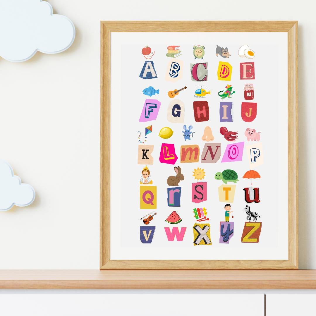Printable Alphabet Poster for Kids – Fun & Educational Wall Art for ...
