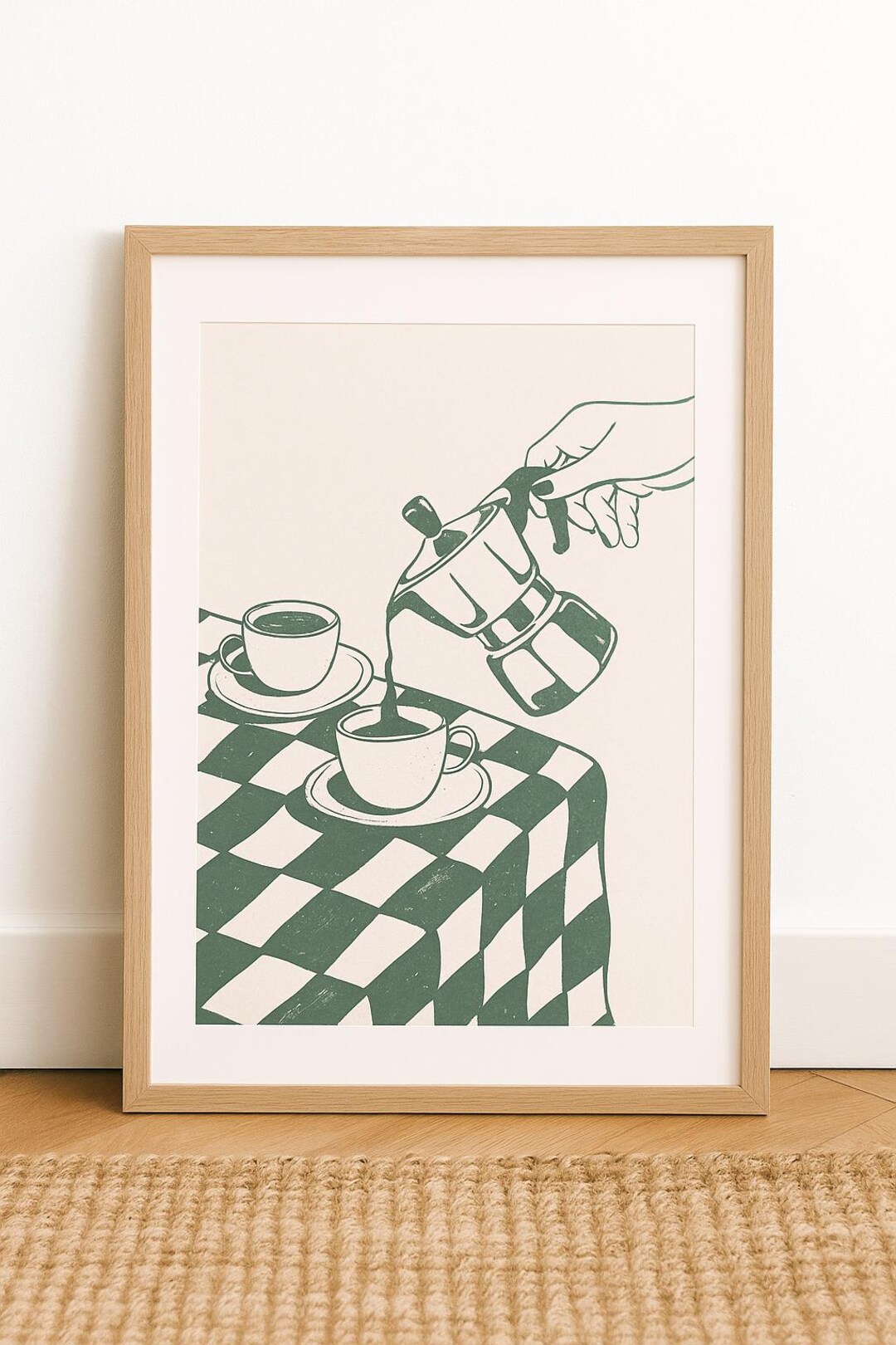 Vintage Moka Pot Art Print, Retro Kitchen Cafe Decor (instant Download ...