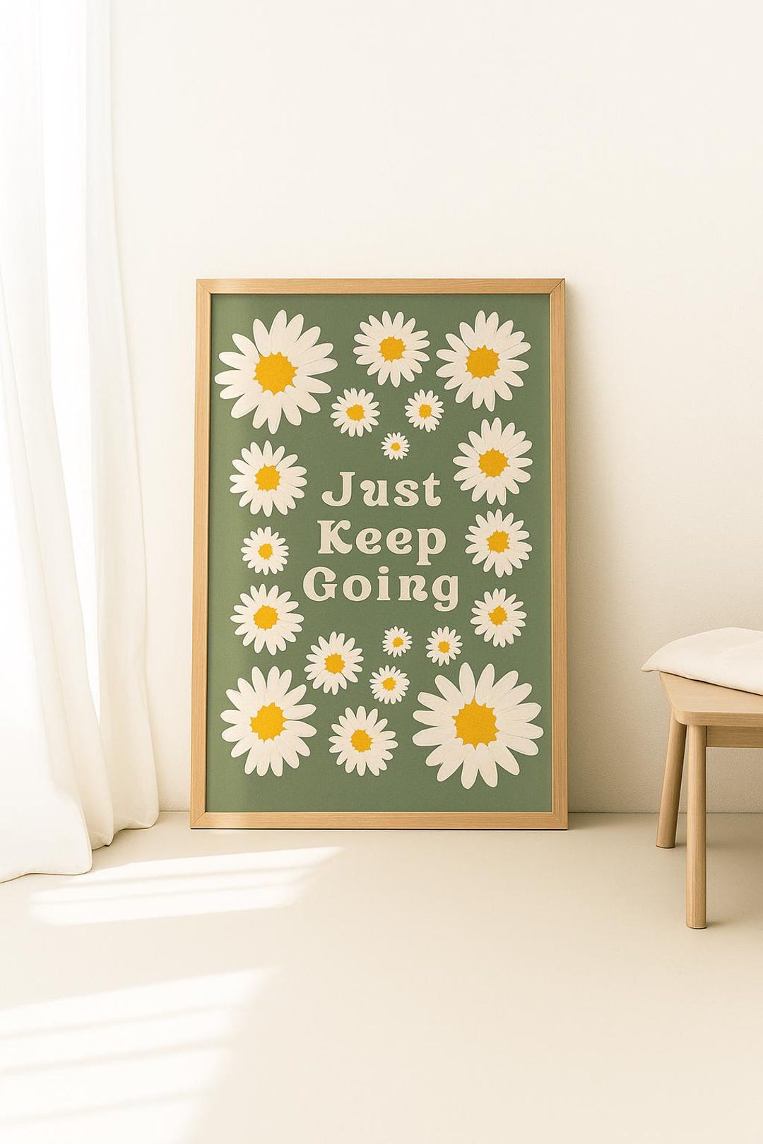 Daisy Poster, Retro Floral Motivational Print (digital Download) - Etsy