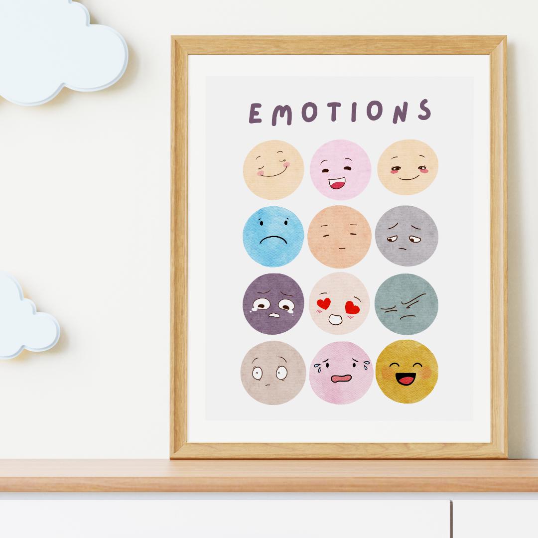 Emotions Chart Printable Wall Art | Kids Feelings Poster | Emotional ...