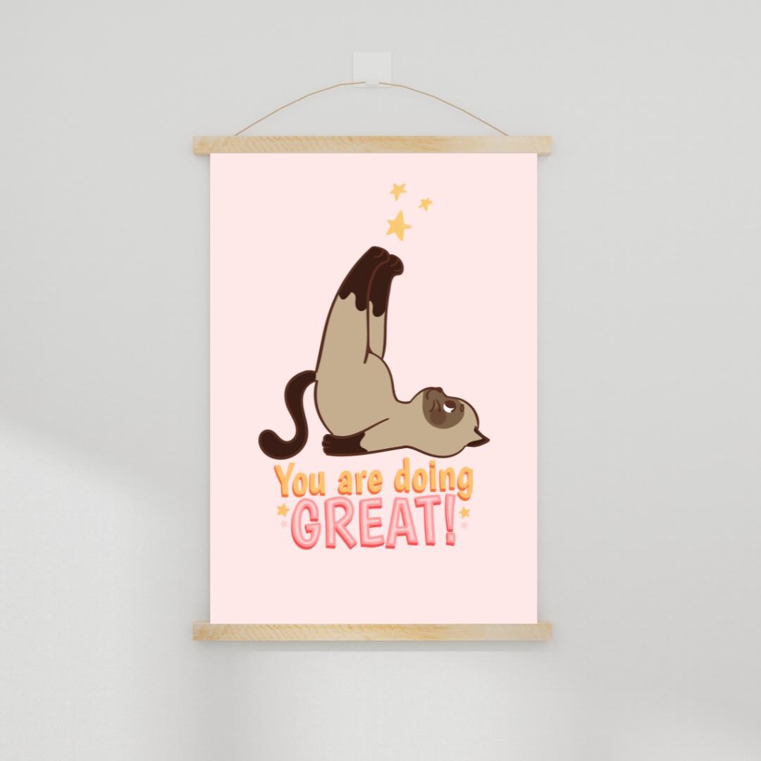 Printable Cat Poster for Kids Room Cute Inspirational Quote Wall Art - Etsy