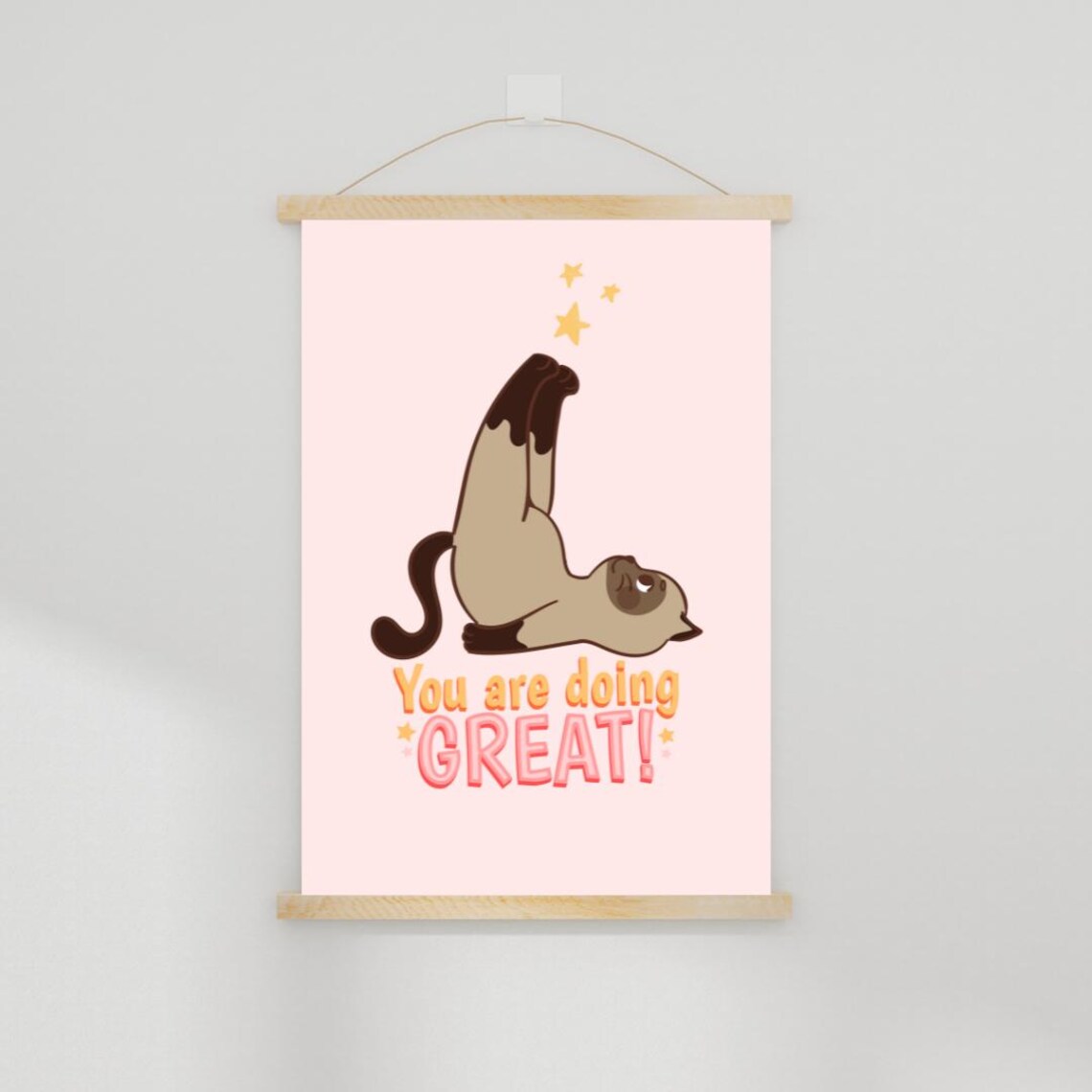 Printable Cat Poster for Kids Room Cute Inspirational Quote Wall Art - Etsy