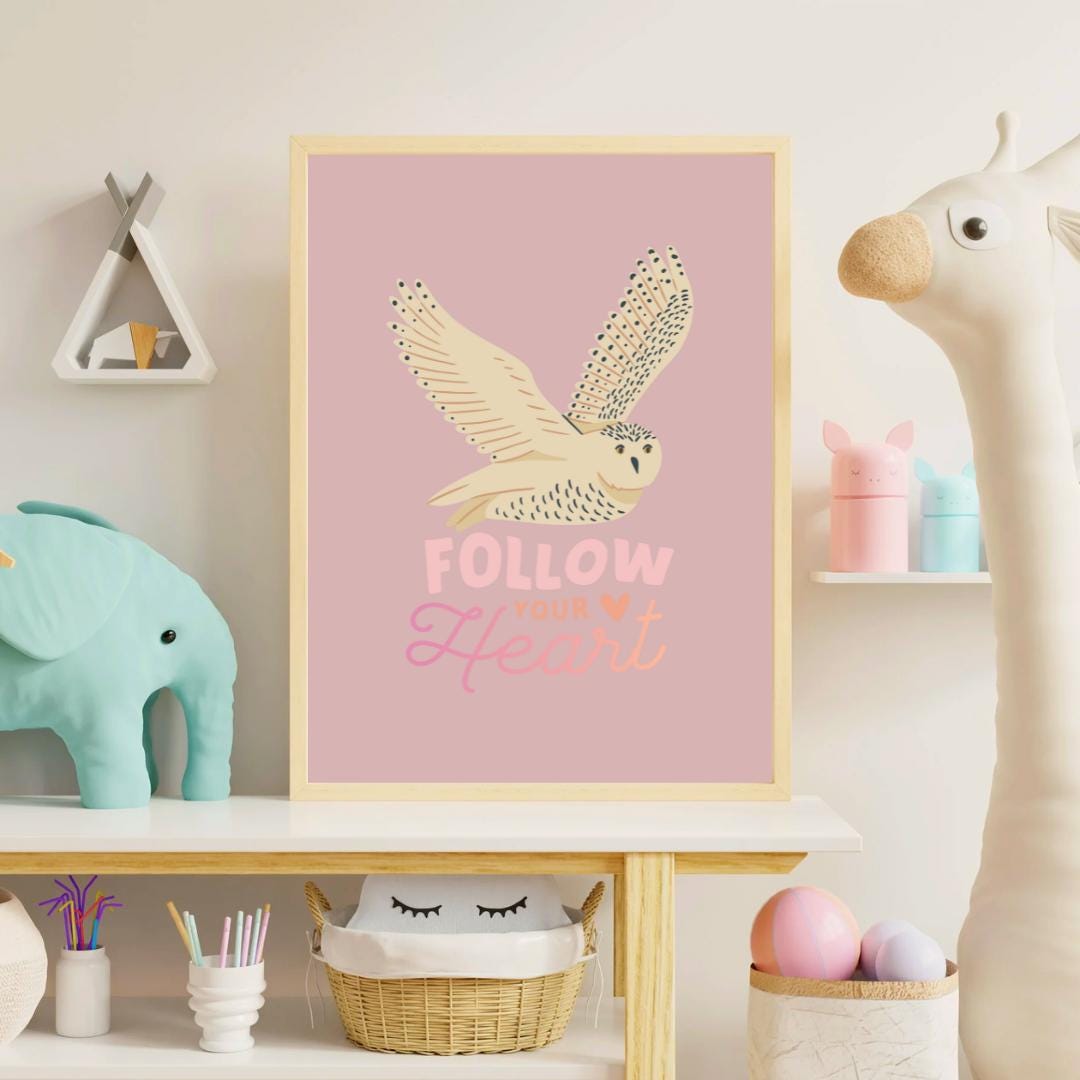 Printable Owl Poster for Kids Room Inspirational Quote Wall Art - Etsy UK