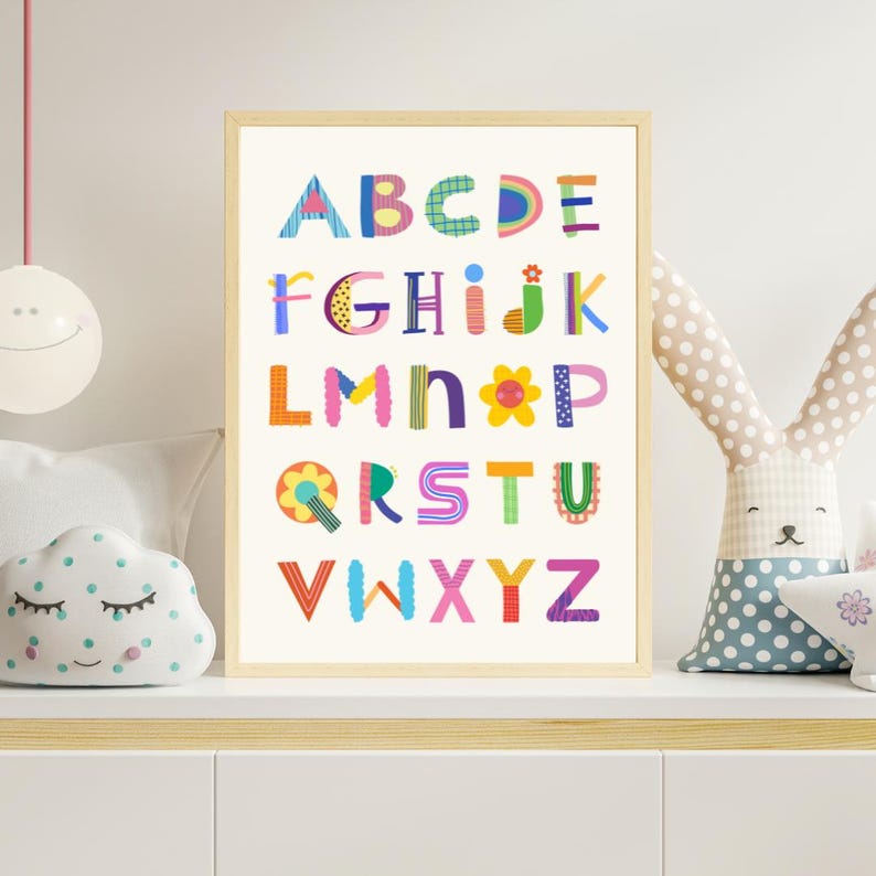 Printable Alphabet Poster for Kids – Educational Wall Art for Classroom ...