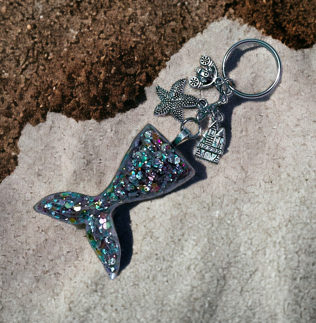 Ariel’s Keychain, Little Mermaid Keychain, Resin Mermaid Tail Keychain ...
