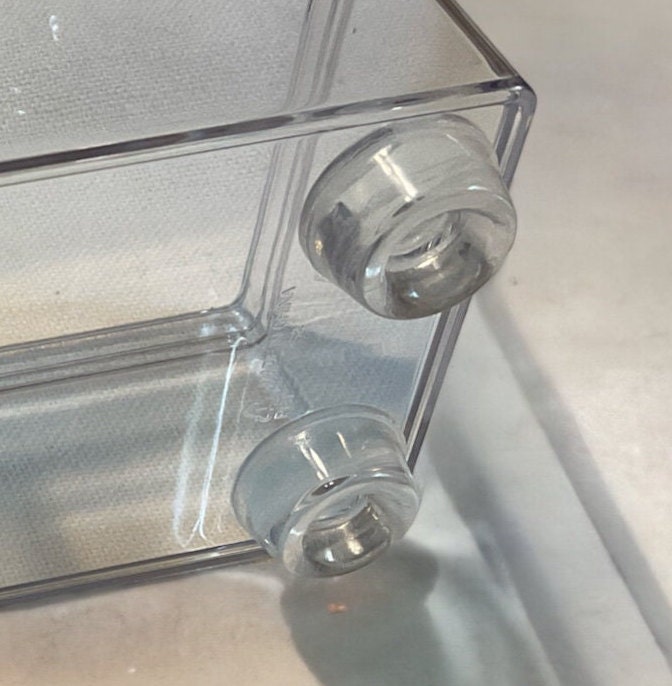 Clear Acrylic 3 Compartment Box With Lid, Round Faceted Crystal Knob ...