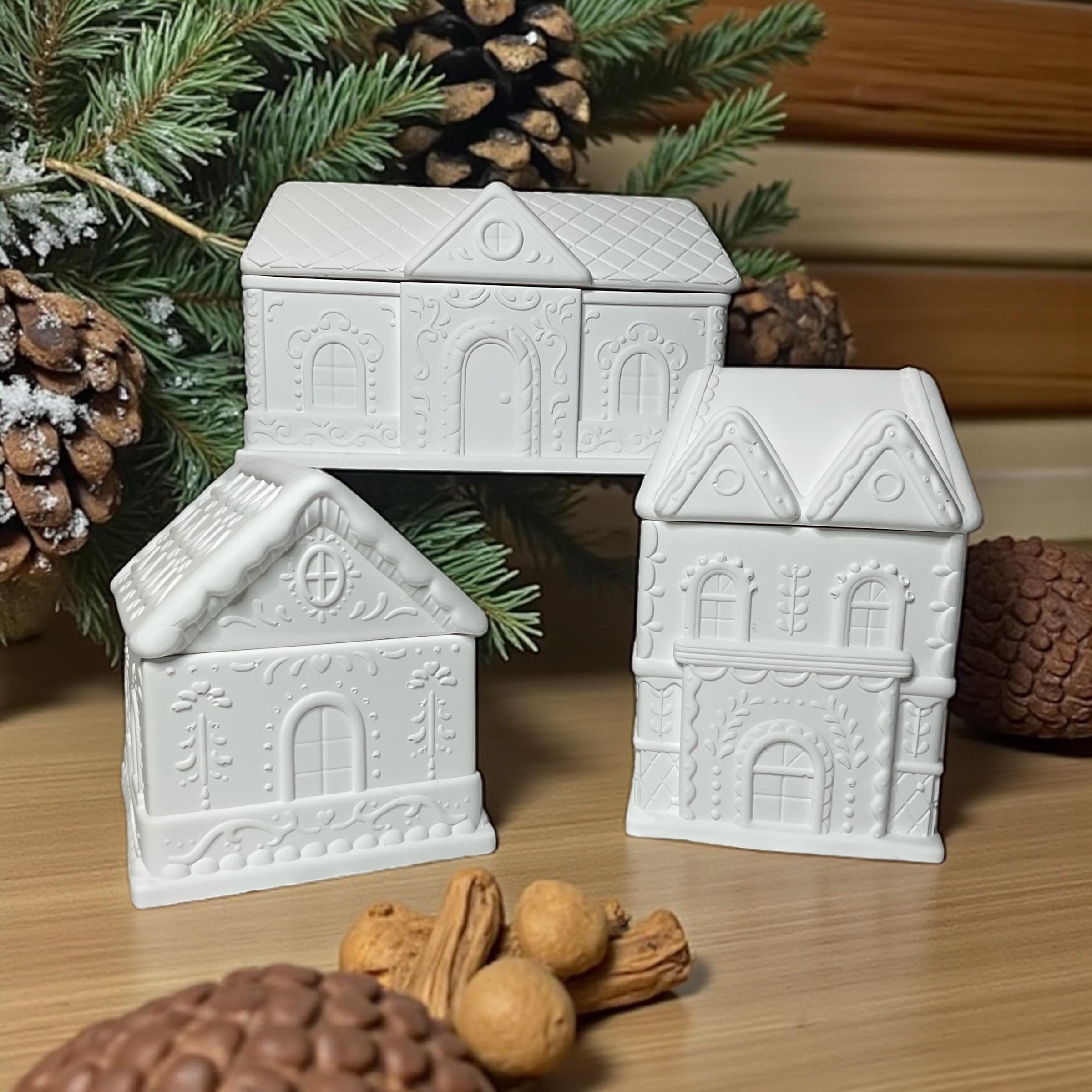 Unfinished Resin Gingerbread House Box, DIY Holiday Craft - Etsy