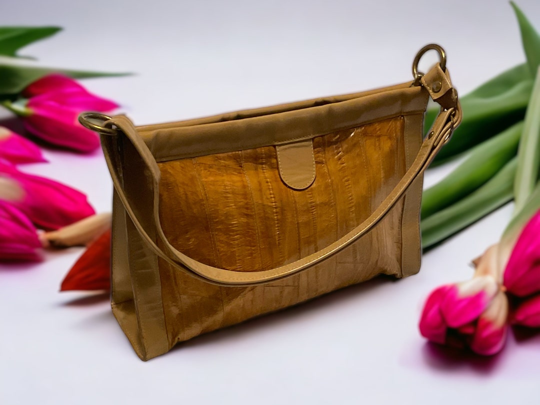 Vintage Eel Skin Handbag Tan - Etsy