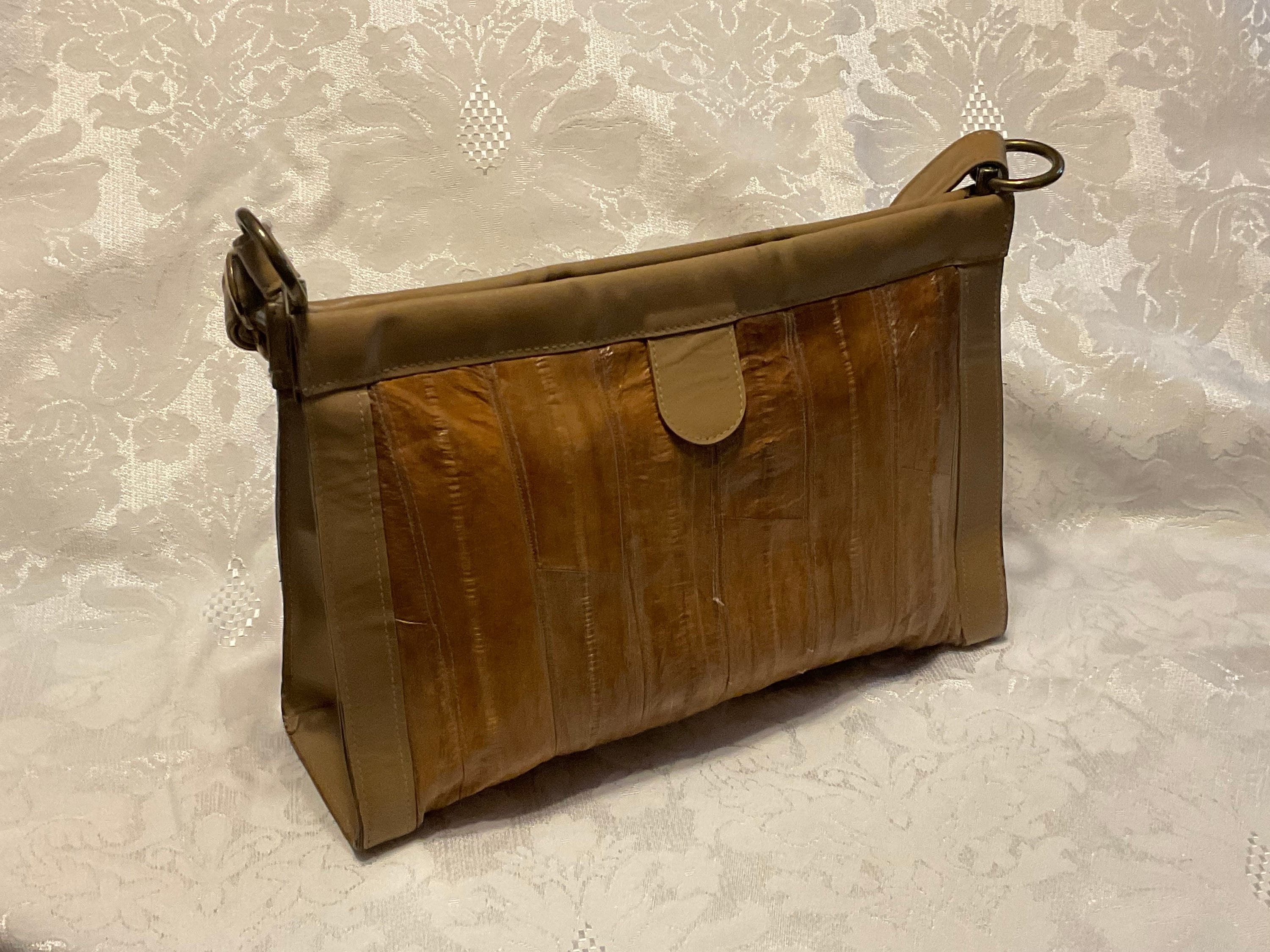 Vintage Eel Skin Handbag Tan - Etsy