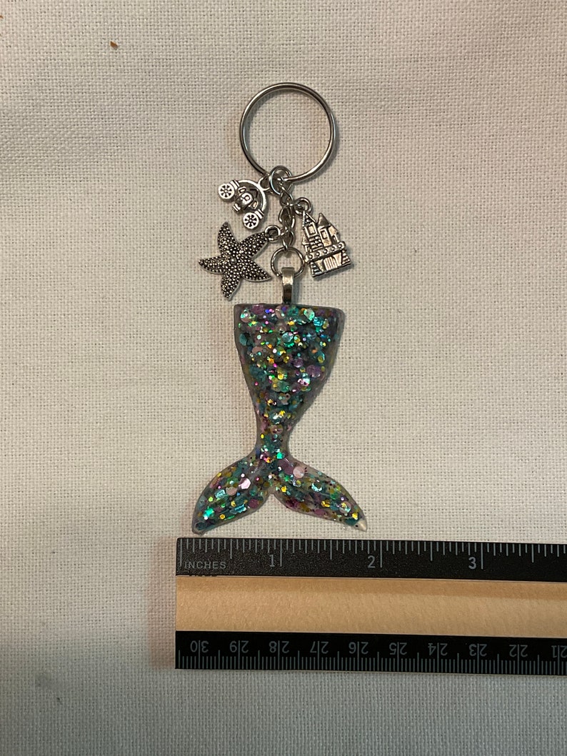 Ariels Keychain, Little Mermaid Keychain, Resin Mermaid Tail Keychain ...